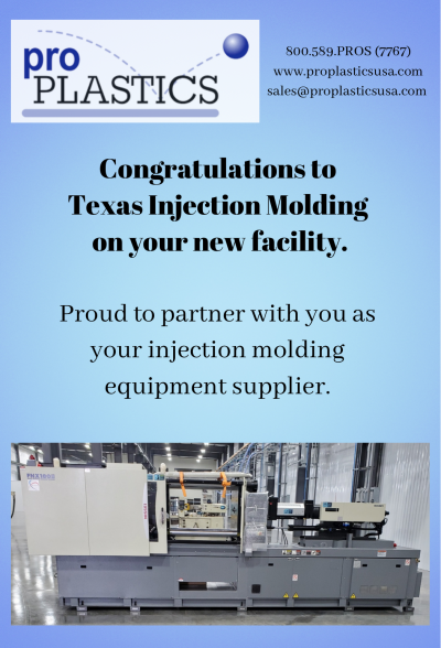 Congratulations to Texas Injection Molding! - Pro Plastics Sales and ...
